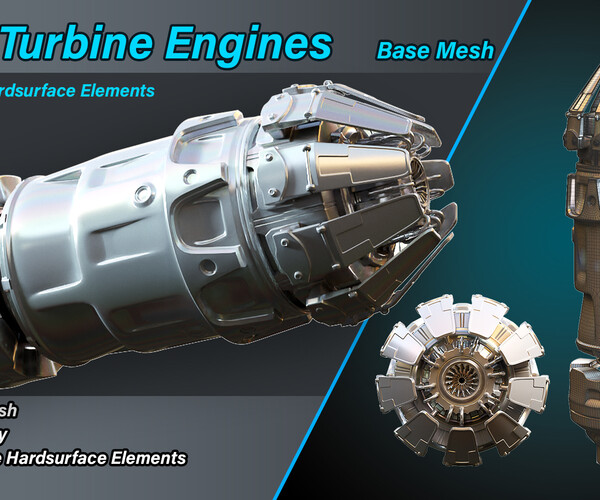 ArtStation - Sci-Fi Turbine Engines Base Mesh / FBX , OBJ | Game Assets