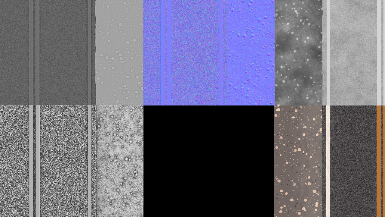 ArtStation - Road Texture Material Procedural (sbsar + 4 PBR texture ...