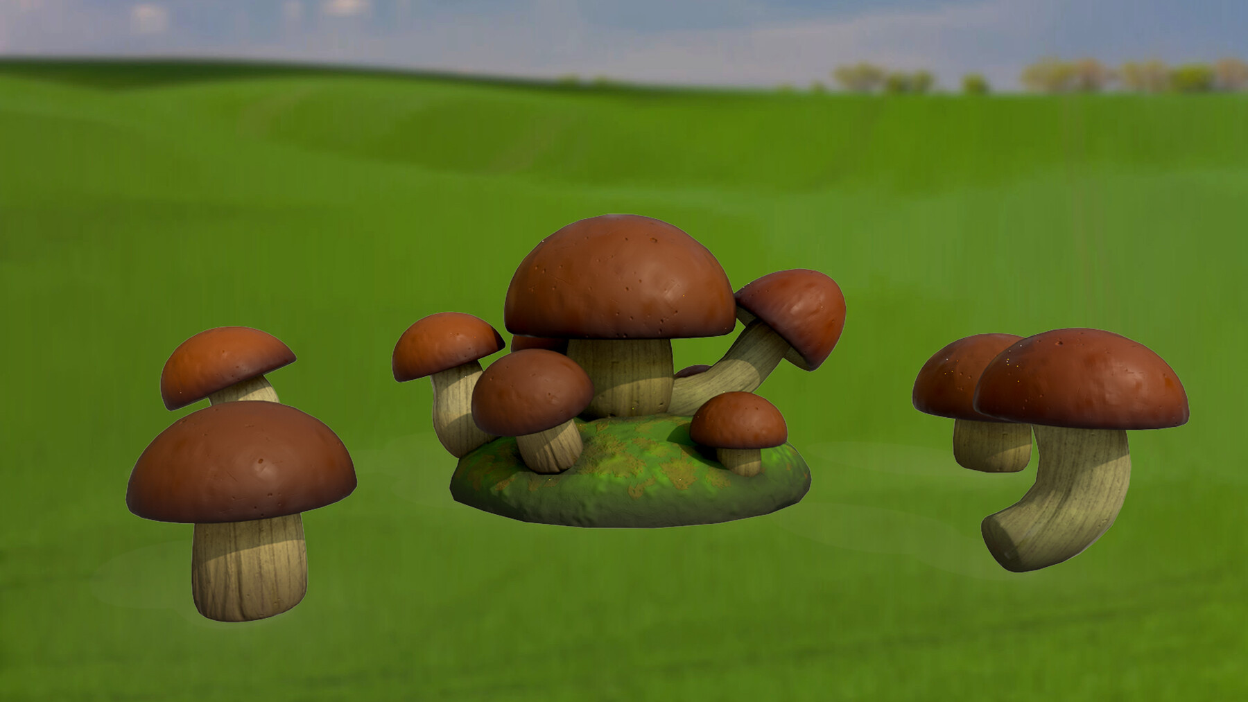 ArtStation - Stylized mushrooms, mycelium PBR low-poly game ready ...