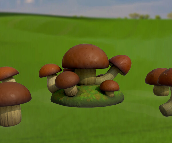 ArtStation - Stylized mushrooms, mycelium PBR low-poly game ready ...