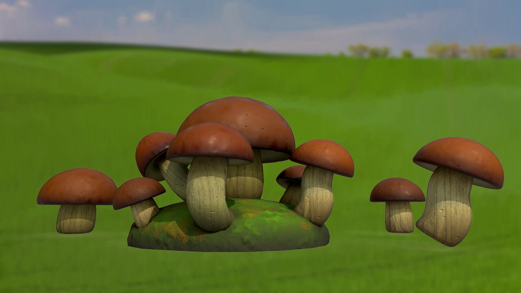 ArtStation - Stylized mushrooms, mycelium PBR low-poly game ready ...