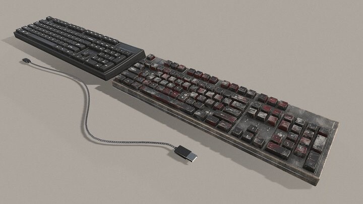 ArtStation - Worn / clean keyboard set | Game Assets