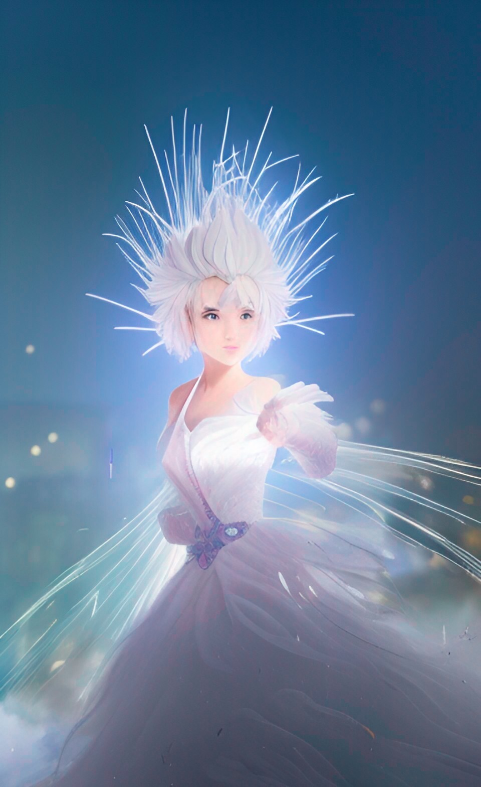 ArtStation - firework festival at riverbank, white hair goddess 6300 ...