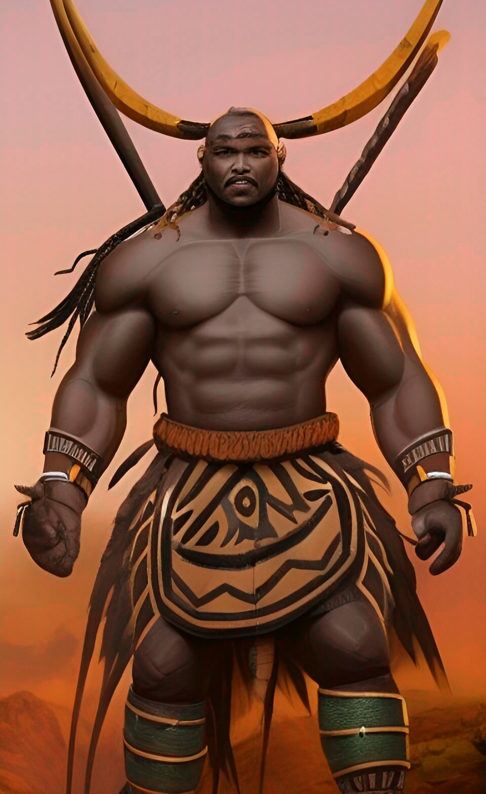 ArtStation - Ogun with large iron spears 13100 jpg pack wombo art | Artworks