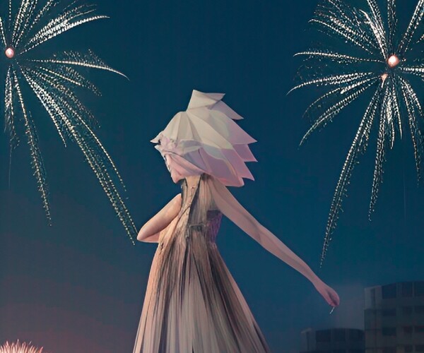 ArtStation - firework festival at riverbank, white hair goddess 6300 jpg pack wombo art | Artworks