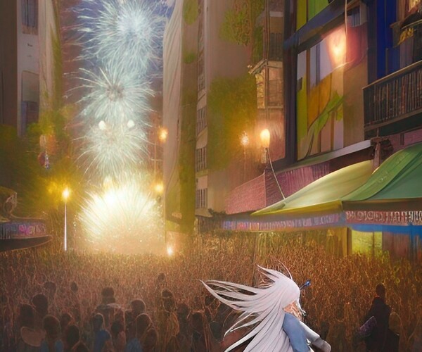 ArtStation - firework festival at riverbank, white hair goddess 6300 jpg pack wombo art | Artworks
