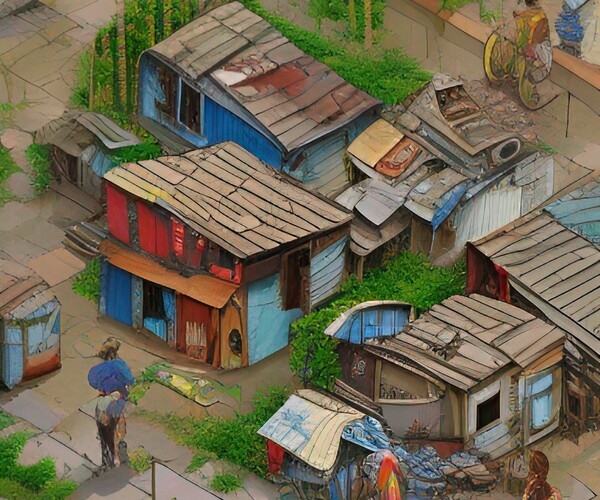 ArtStation - junkyard slum houses and shops 10100 jpg pack wombo art ...