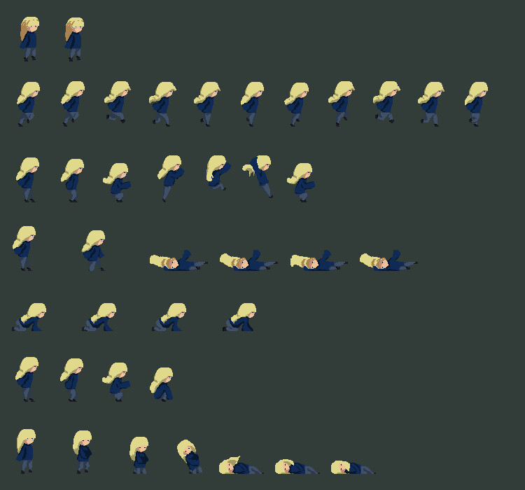 ArtStation - Simple female pixel character | Game Assets