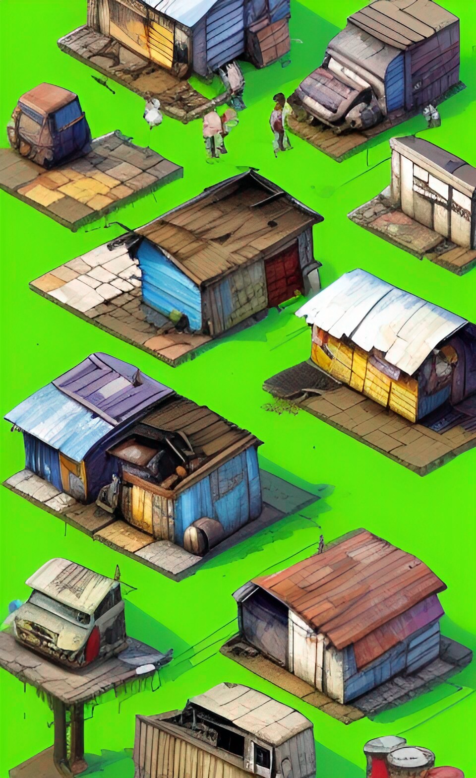 ArtStation - junkyard slum houses and shops 10100 jpg pack wombo art ...