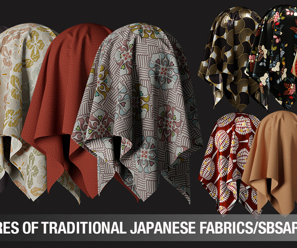 ArtStation - 10 Textures of Japanese traditional fabrics / SBSAR / PNG ...