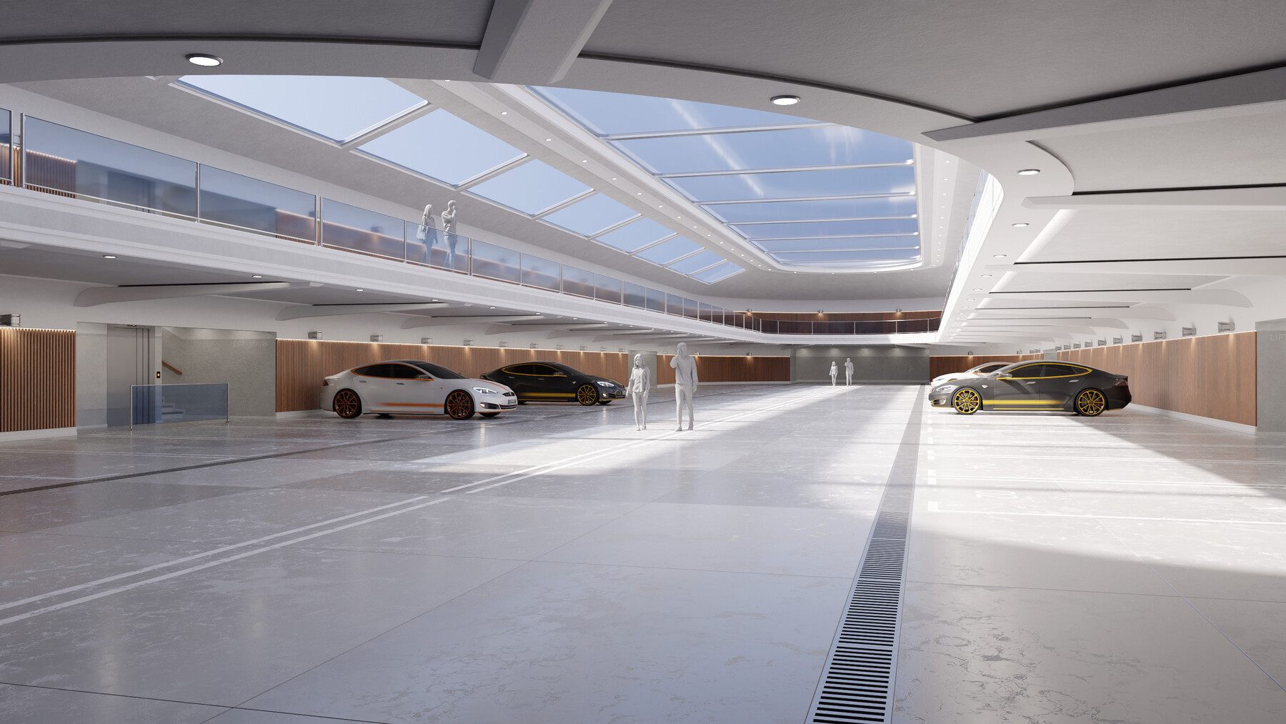 ArtStation - Modern Luxury Car Park / Garage / Hall - Hipoly 3D Model | Resources