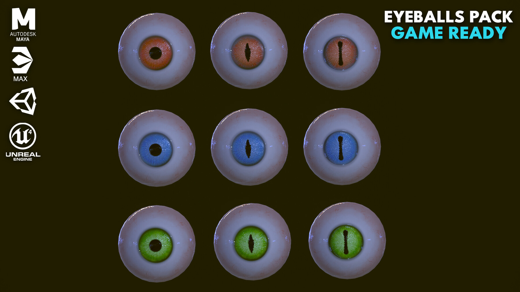 ArtStation - Eyeballs Pack - Real Time/3D Assets/4K Textures/Files(MB ...