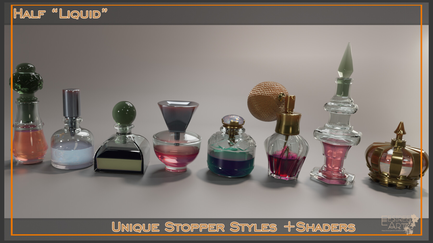 ArtStation - Stylized Potion bottles Vol2 Plus shaders | Game Assets