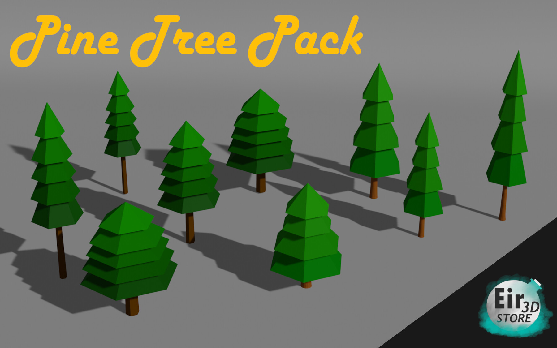ArtStation - Lowpoly Tree Pine Pack | Game Assets