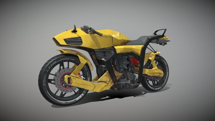 ArtStation - Futuristic motorcycle | Game Assets