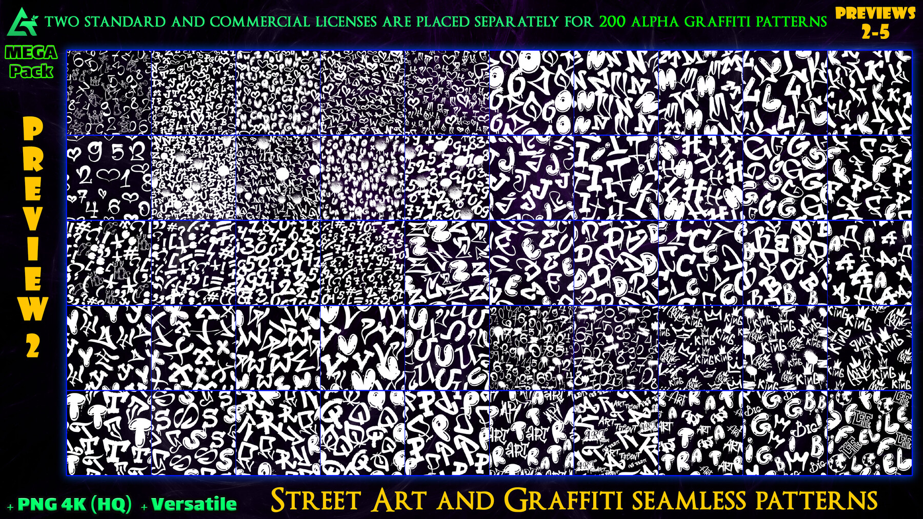 ArtStation - 400 Hand Painted Alpha Seamless Street Art and Graffiti ...