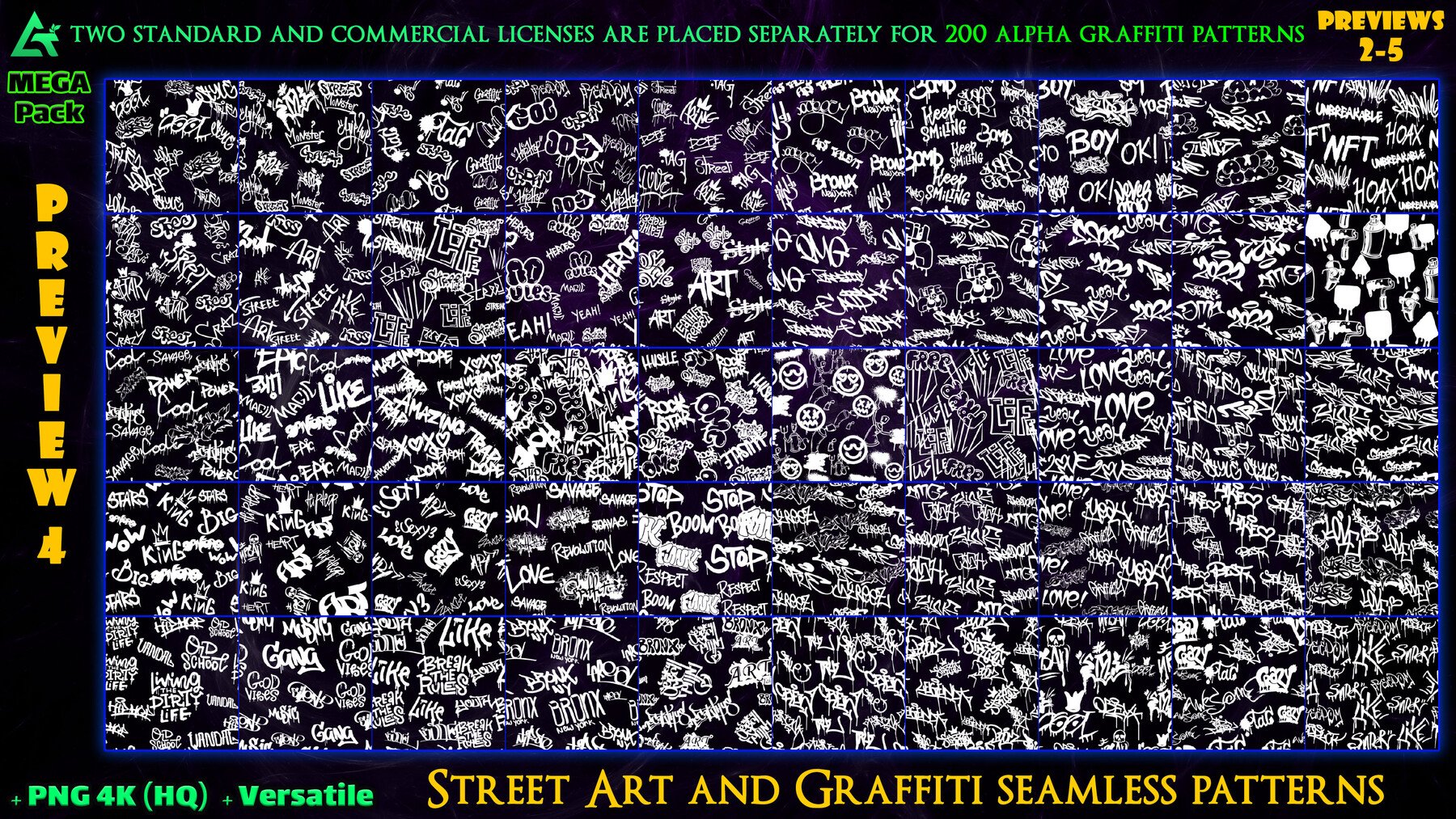 ArtStation - 400 Hand Painted Alpha Seamless Street Art and Graffiti ...