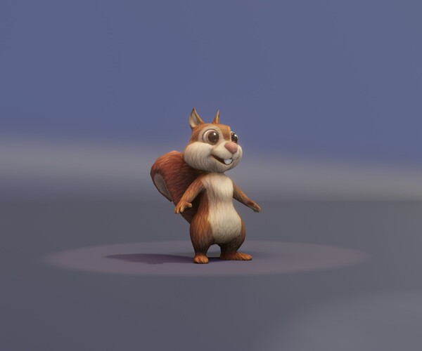ArtStation - Cartoon Animated Squirrel 30 Animations 3D Model | Game Assets