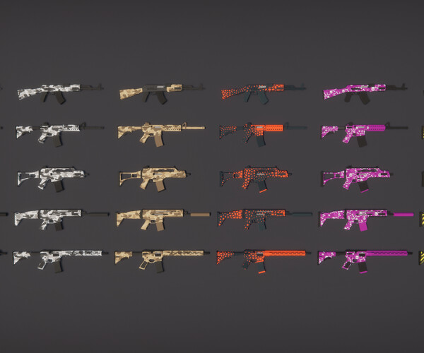 Artstation Low Poly Fps Weapons Pack 2 Asset For Unity 3d Game Assets