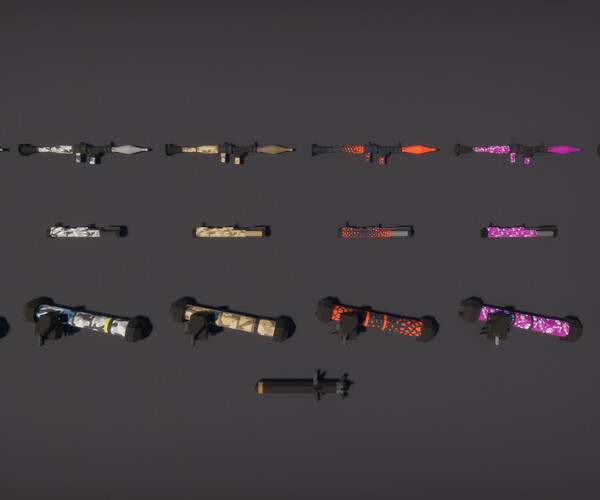 Artstation Low Poly Fps Weapons Pack 2 Asset For Unity 3d Game Assets