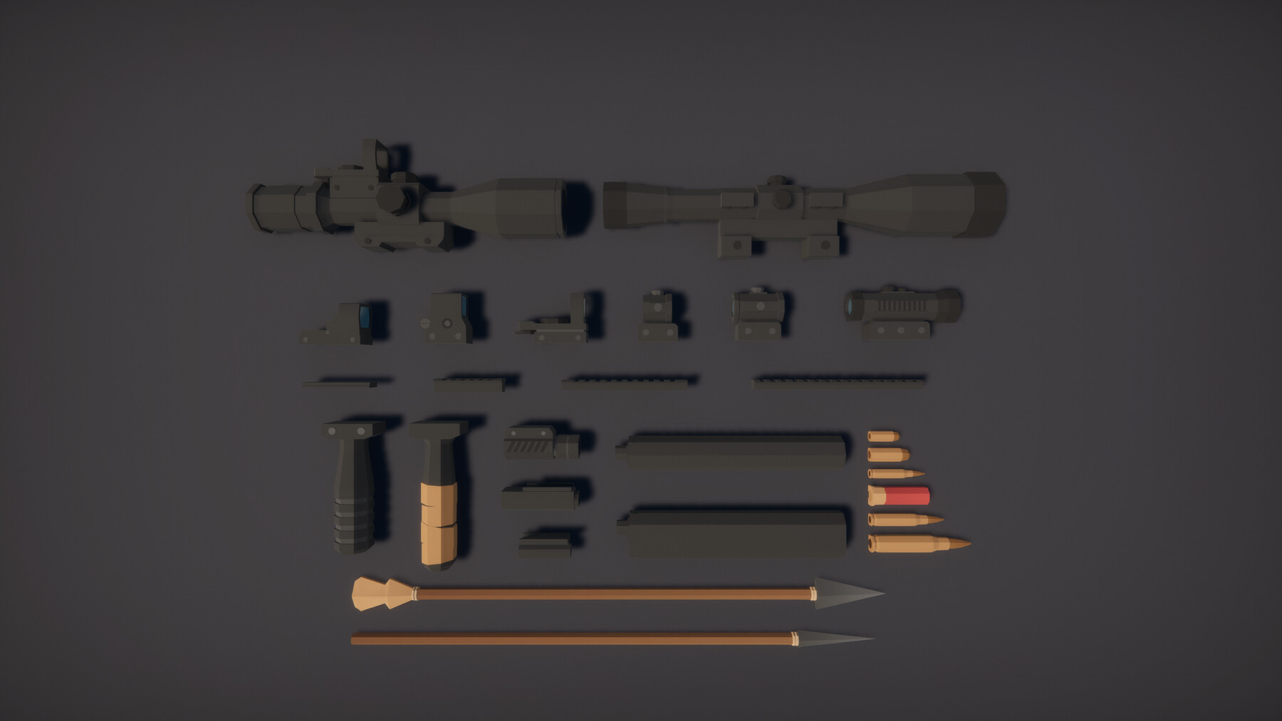 Artstation Low Poly Fps Weapons Pack 2 Asset For Unity 3d Game Assets