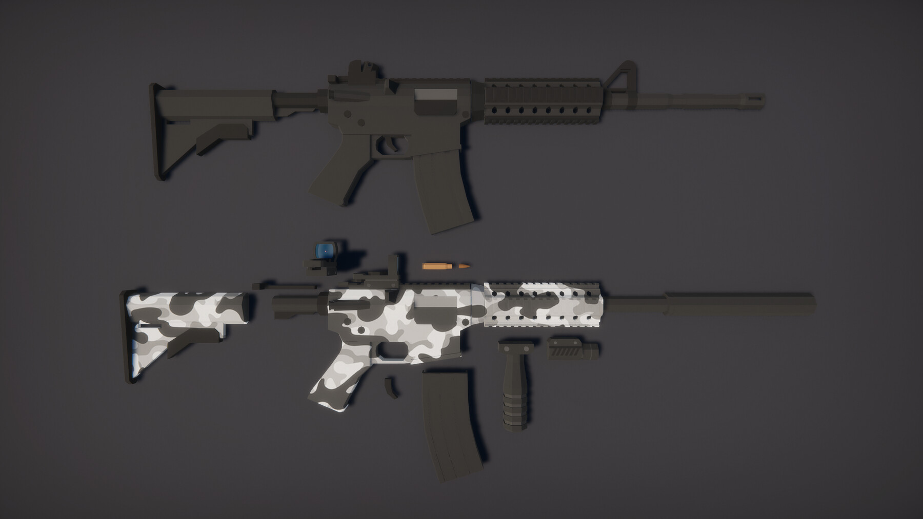 Artstation Low Poly Fps Weapons Pack 2 Asset For Unity 3d Game Assets