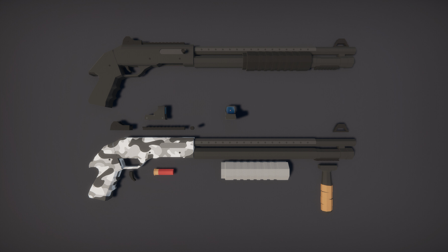 Artstation Low Poly Fps Weapons Pack 2 Asset For Unity 3d Game Assets