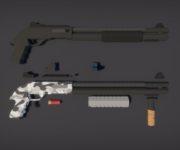Artstation Low Poly Fps Weapons Pack 2 Asset For Unity 3d Game Assets