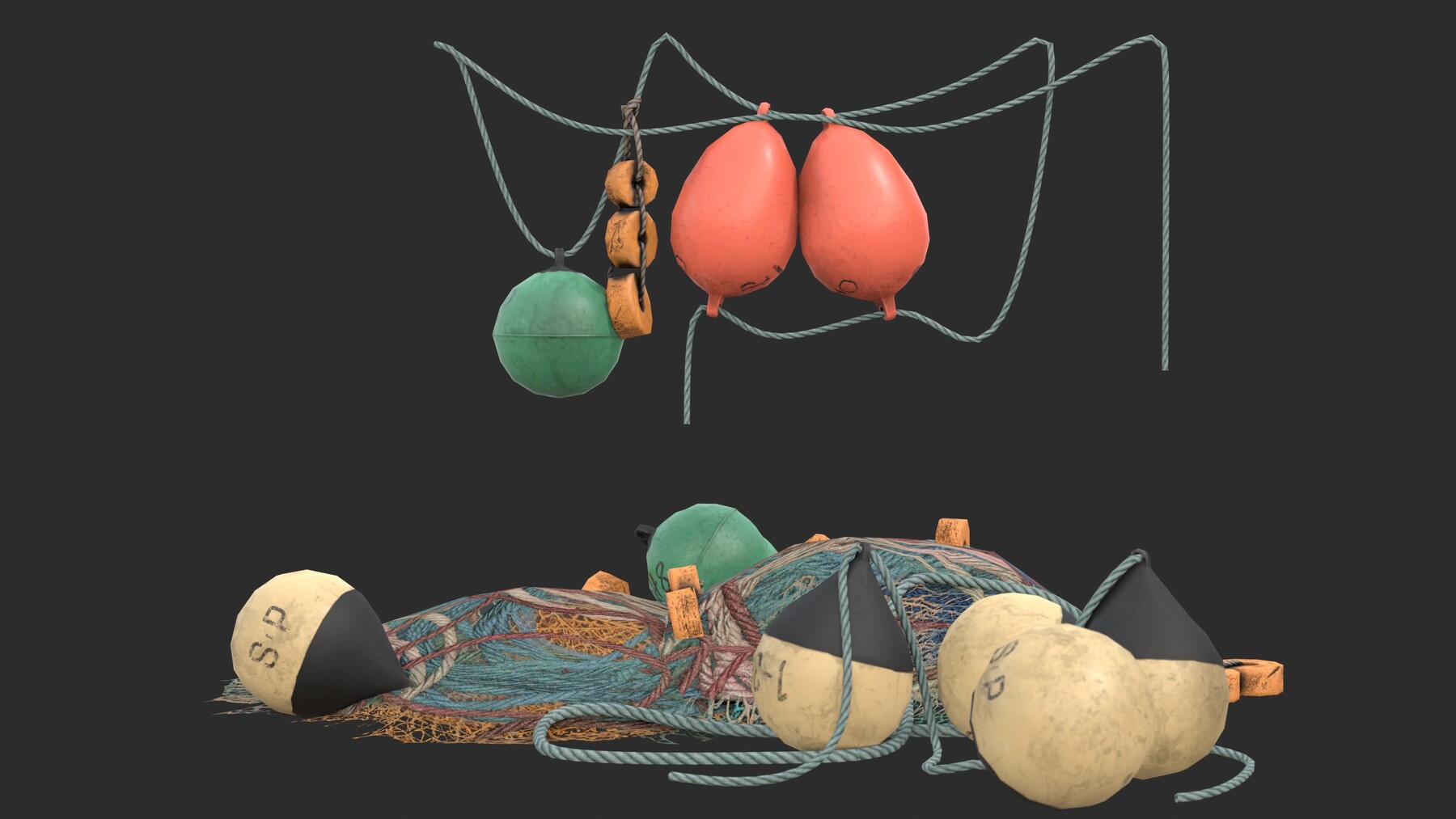 ArtStation - Fishing Buoys and Nets | Game Assets