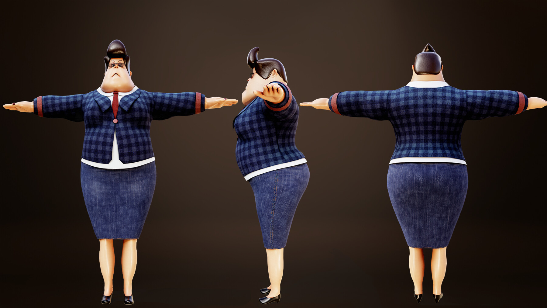 ArtStation - Cartoon Madam character Model | Game Assets