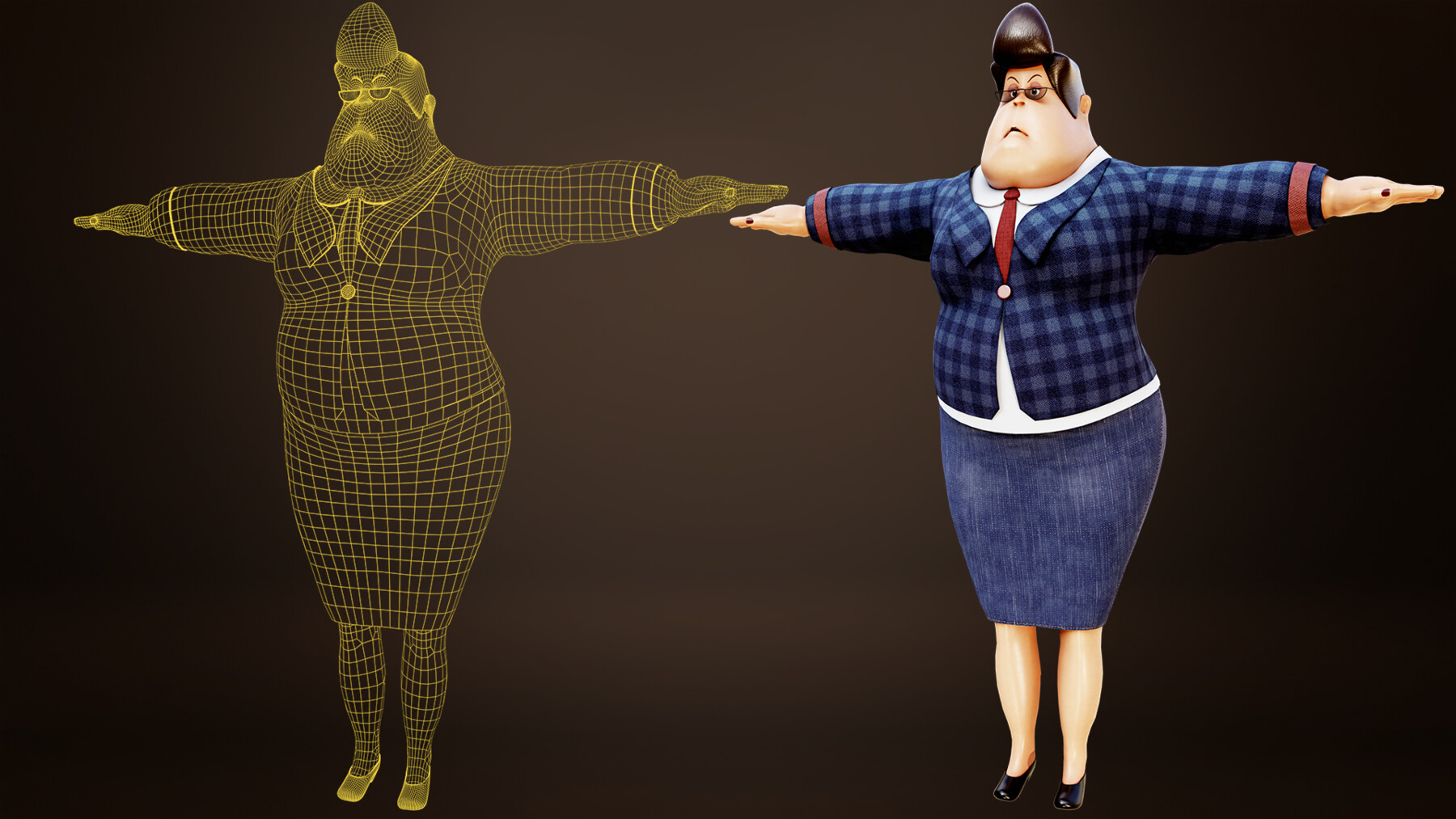 ArtStation - Cartoon Madam character Model | Game Assets