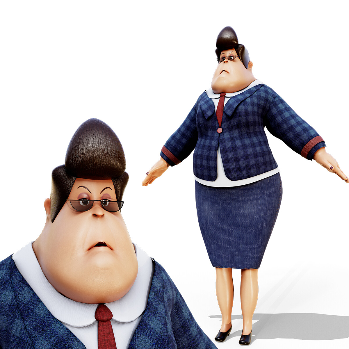 ArtStation - Cartoon Madam character Model | Game Assets
