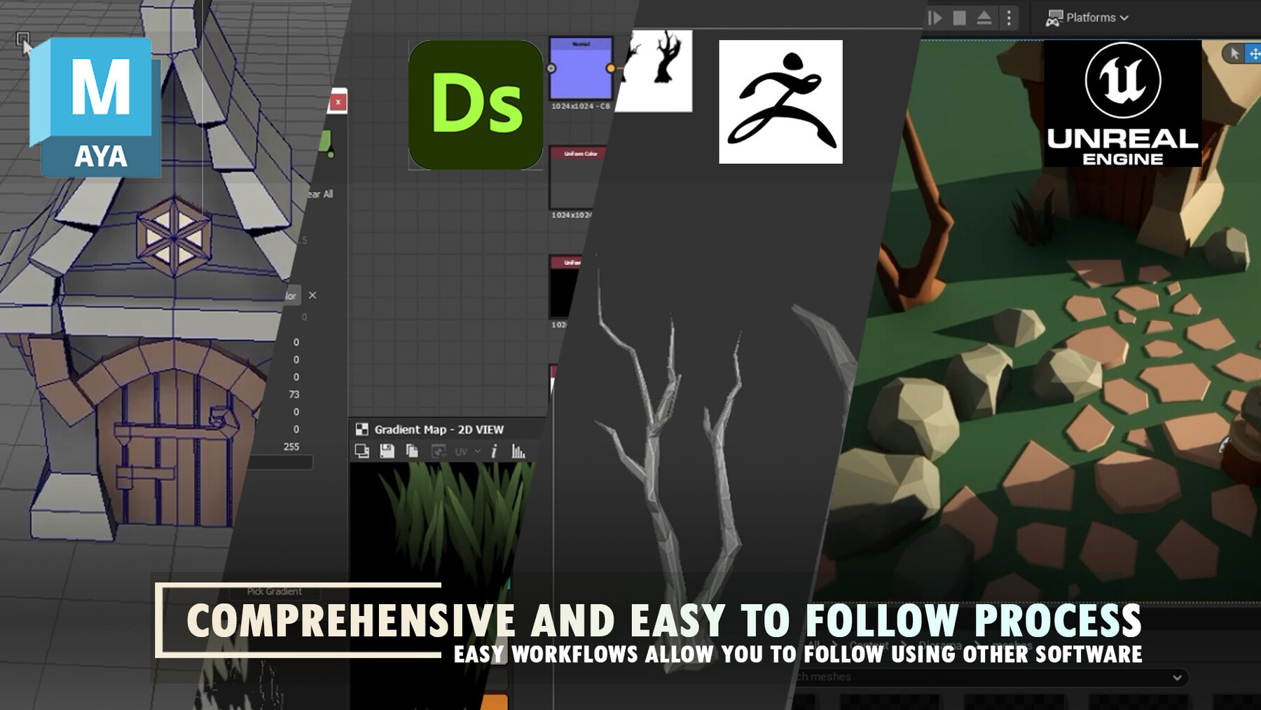 ArtStation - Stylized Low Poly Outdoor Environment Course in Unreal 5 ...