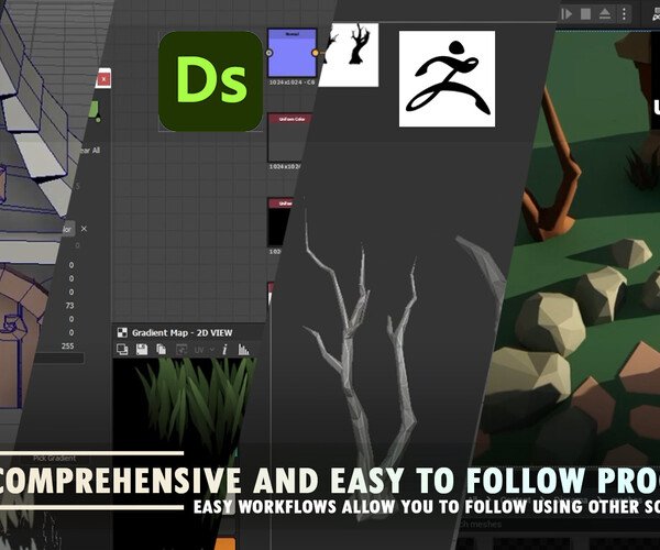 ArtStation - Stylized Low Poly Outdoor Environment Course in Unreal 5 ...
