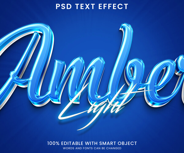 ArtStation - 3D Amber. PSD fully editable text effect. Layer style PSD ...