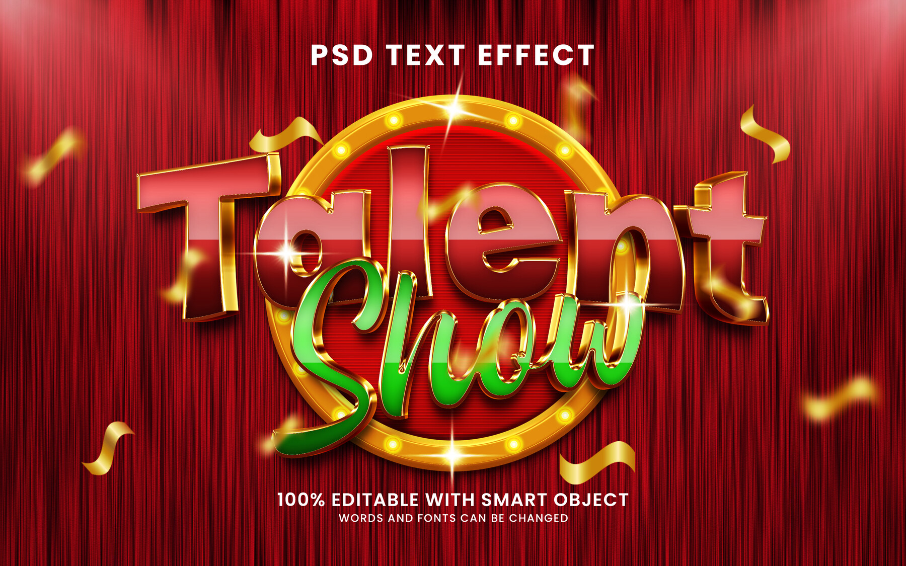 ArtStation - 3D Talent Show. PSD fully editable text effect. Layer ...