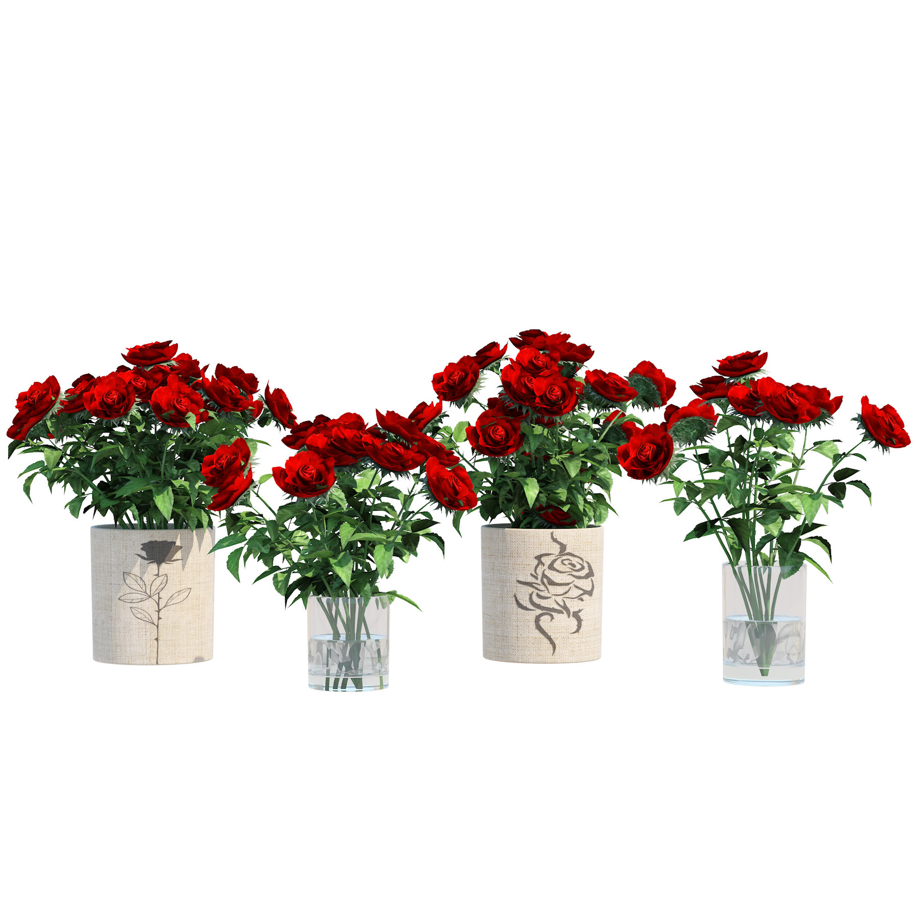 ArtStation - Red rose flower vases | Resources