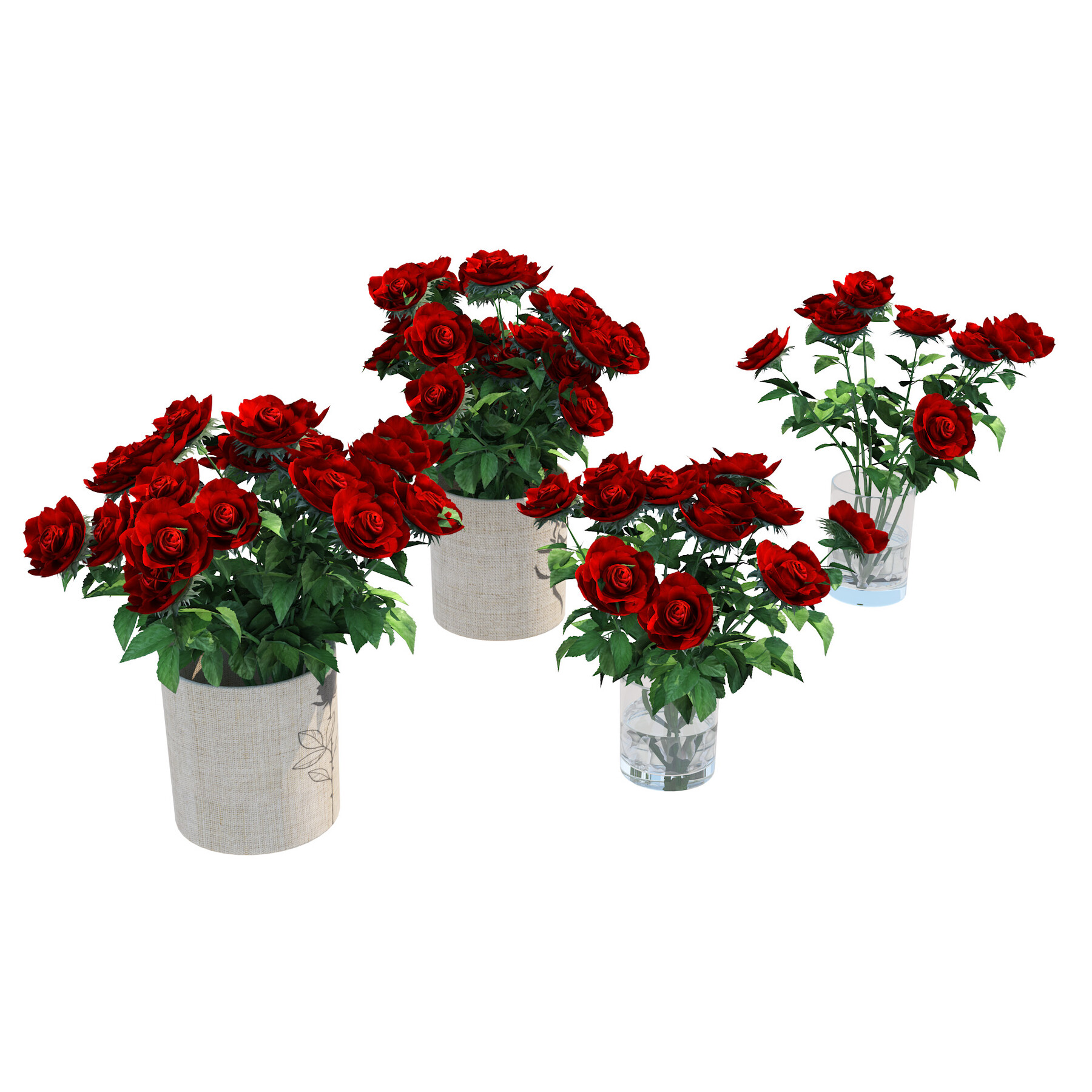 ArtStation - Red rose flower vases | Resources