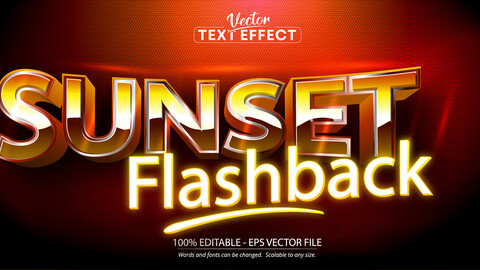 ArtStation - 3D Sunset Flashback, Text Effects, EPS Template File ...