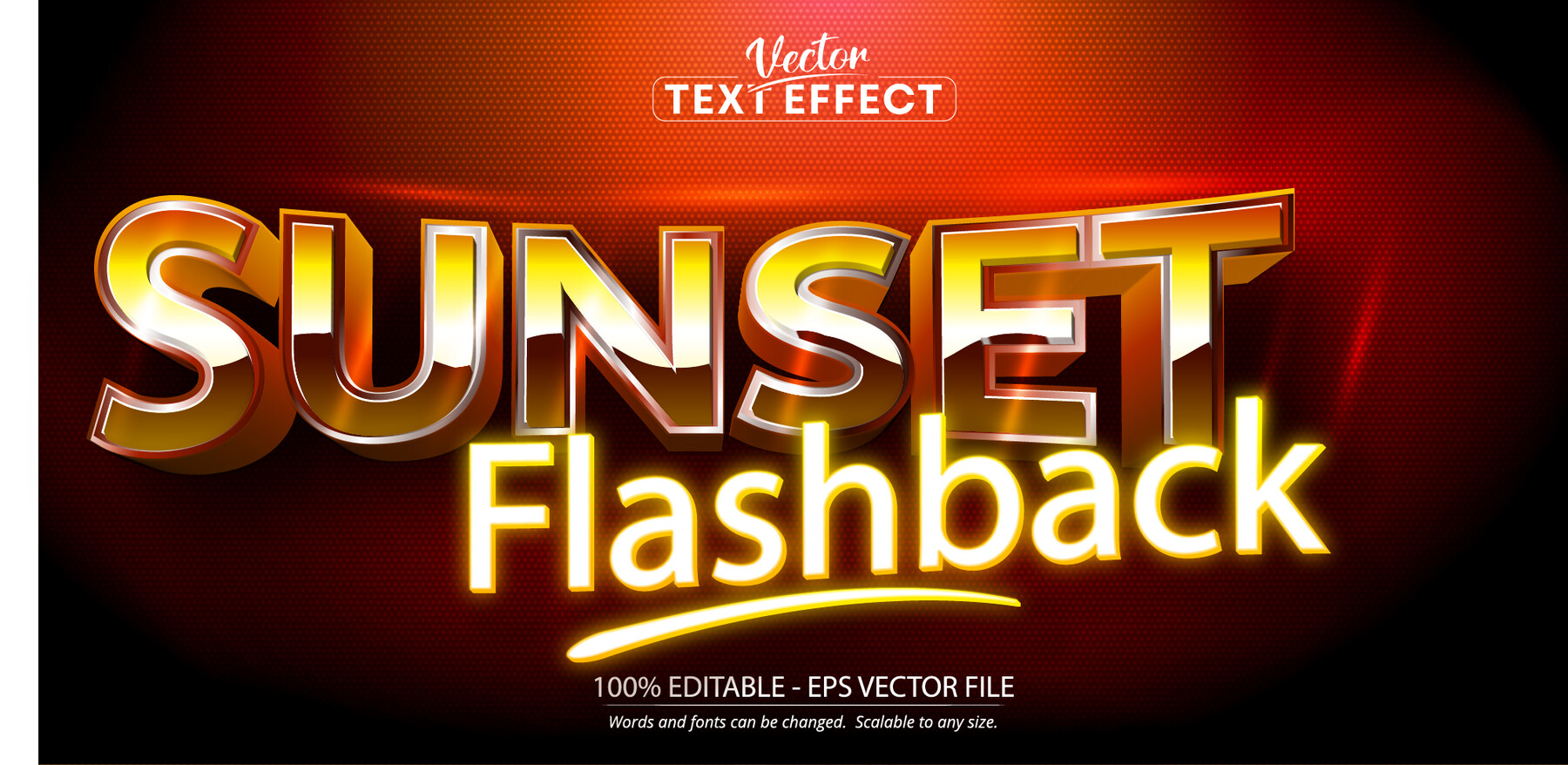 ArtStation - 3D Sunset Flashback, Text Effects, EPS Template File ...