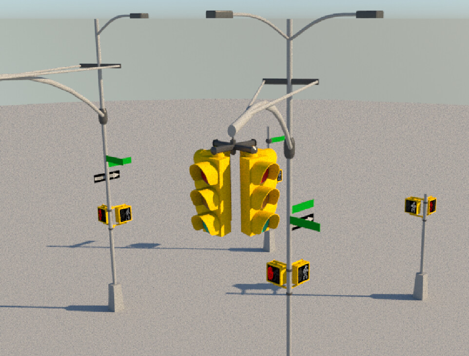 ArtStation - New York city Pedestrian Traffic Light Pack 3D model ...