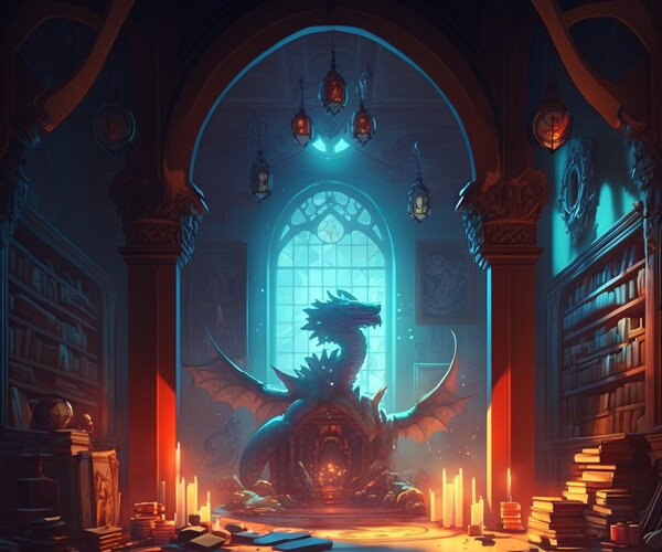 ArtStation - Dragon's Domain: A Medieval Castle Library 3 | Artworks