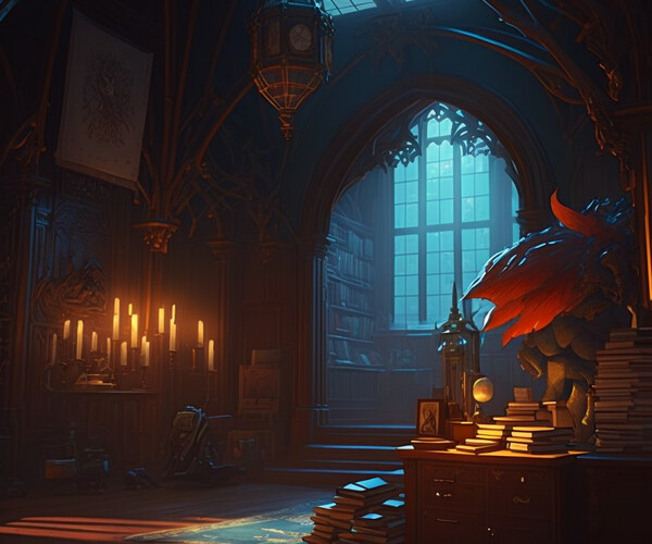 ArtStation - Dragon's Domain: A Medieval Castle Library 8 | Artworks