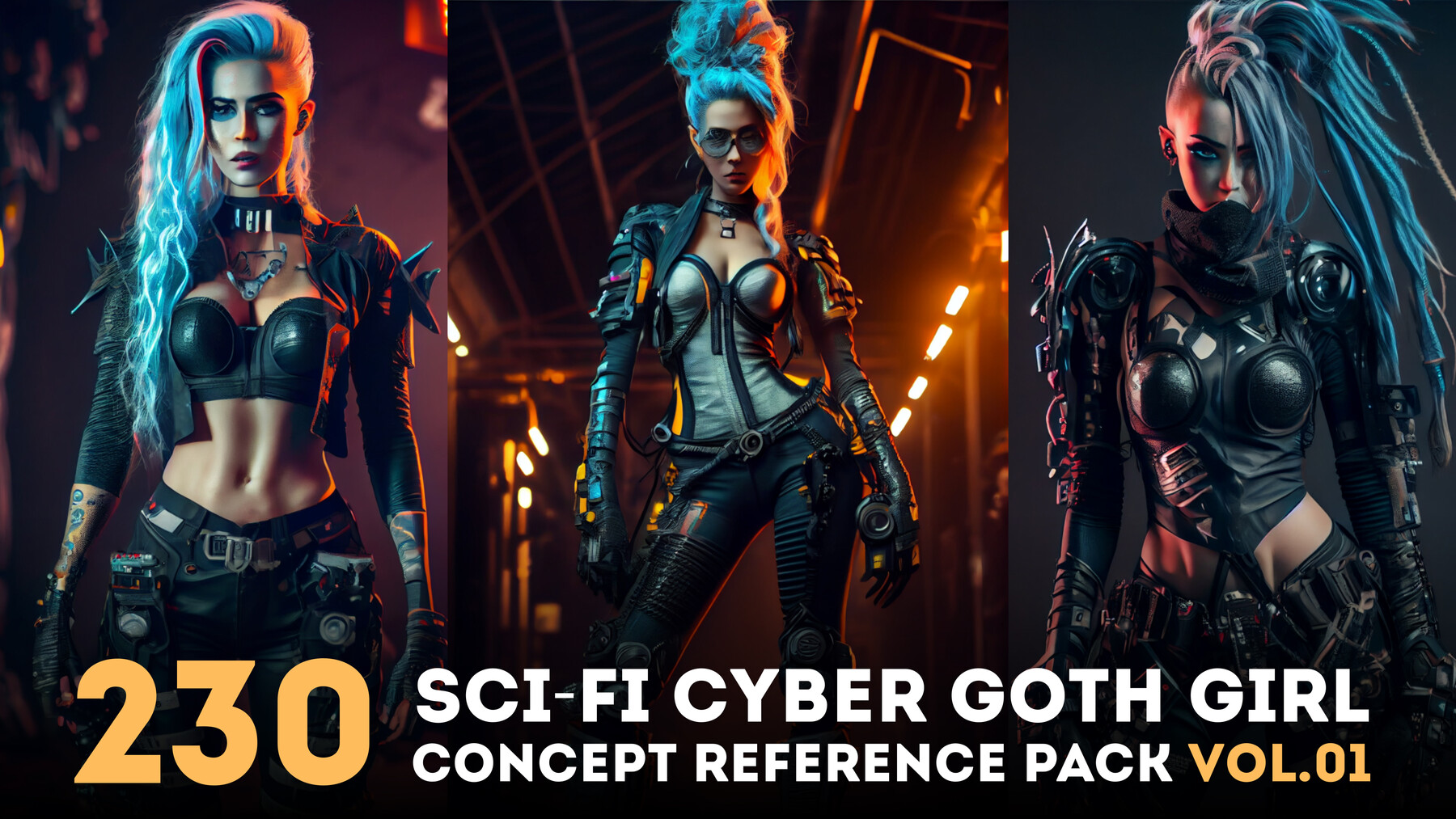 ArtStation - 230 arts - Sci-fi Сyber Goth Girl - Concept Reference Pack Vol.02 - More Than 8K ...