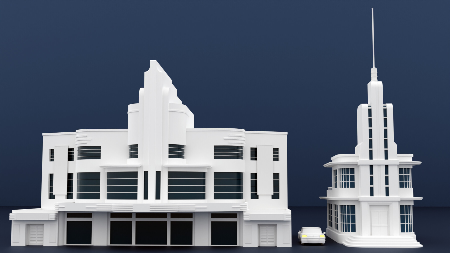 ArtStation - Collection of buildings in the style of Streamline modern ...