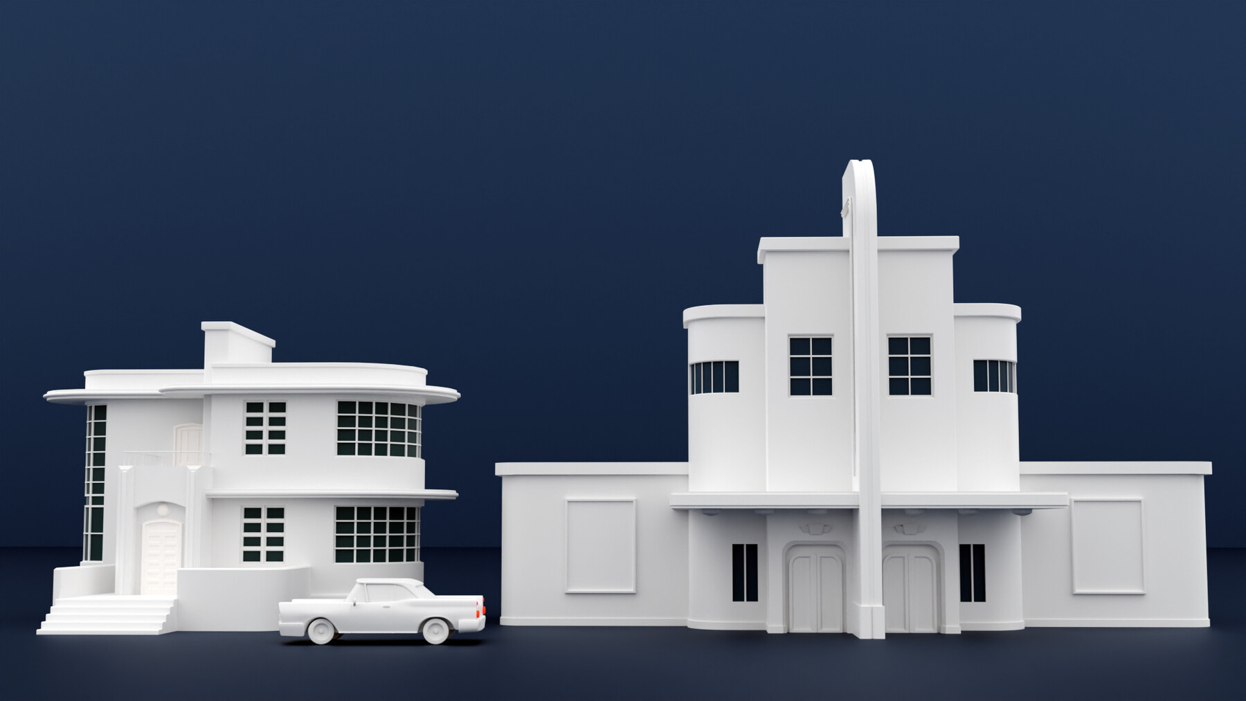 ArtStation - Collection of buildings in the style of Streamline modern ...