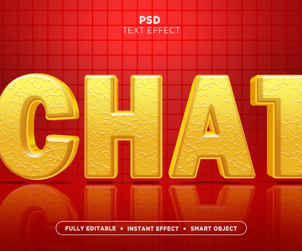 ArtStation - 3D Chat. PSD fully editable text effect. Layer style PSD ...
