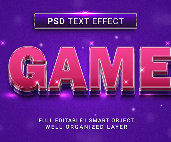 ArtStation - 3D Game. PSD fully editable text effect. Layer style PSD ...