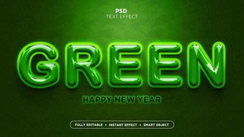 ArtStation - 3D Green. PSD fully editable text effect. Layer style PSD ...