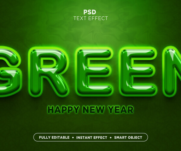 ArtStation - 3D Green. PSD fully editable text effect. Layer style PSD ...